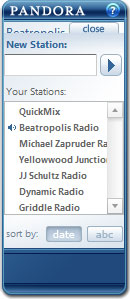 Pandora Desktop Widget